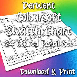 Derwent Coloursoft 72/48/36/24/18/12/6 Swatch Chart Bundle DIY Colored ...