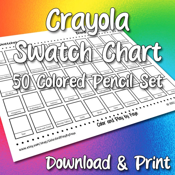 Crayola Color Chart - Etsy