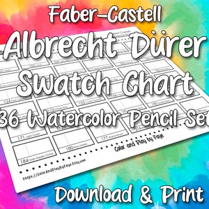 Faber Castell 36 Swatch Chart for Albrecht Durer Watercolor Pencil Set ...