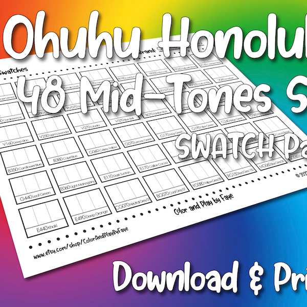 Ohuhu Color Chart - Etsy