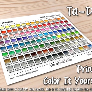 Arteza 120 Swatch Chart for Pro Series Colored Pencil Set | DIY ...