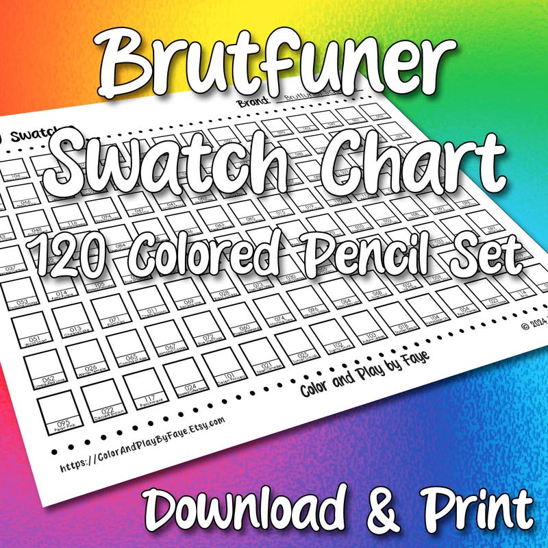 Brutfuner Color Pencil Chart - Etsy