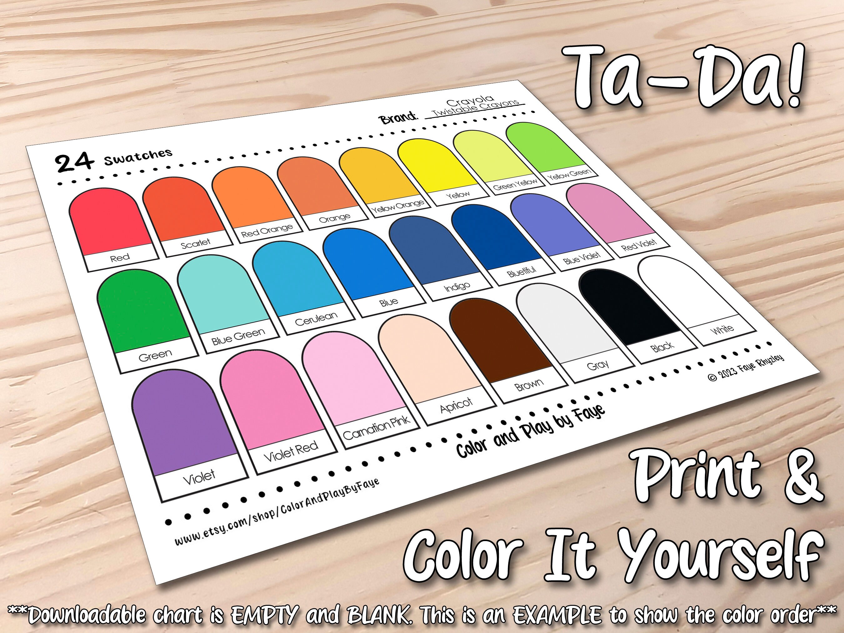 Crayola Crayons Color Chart