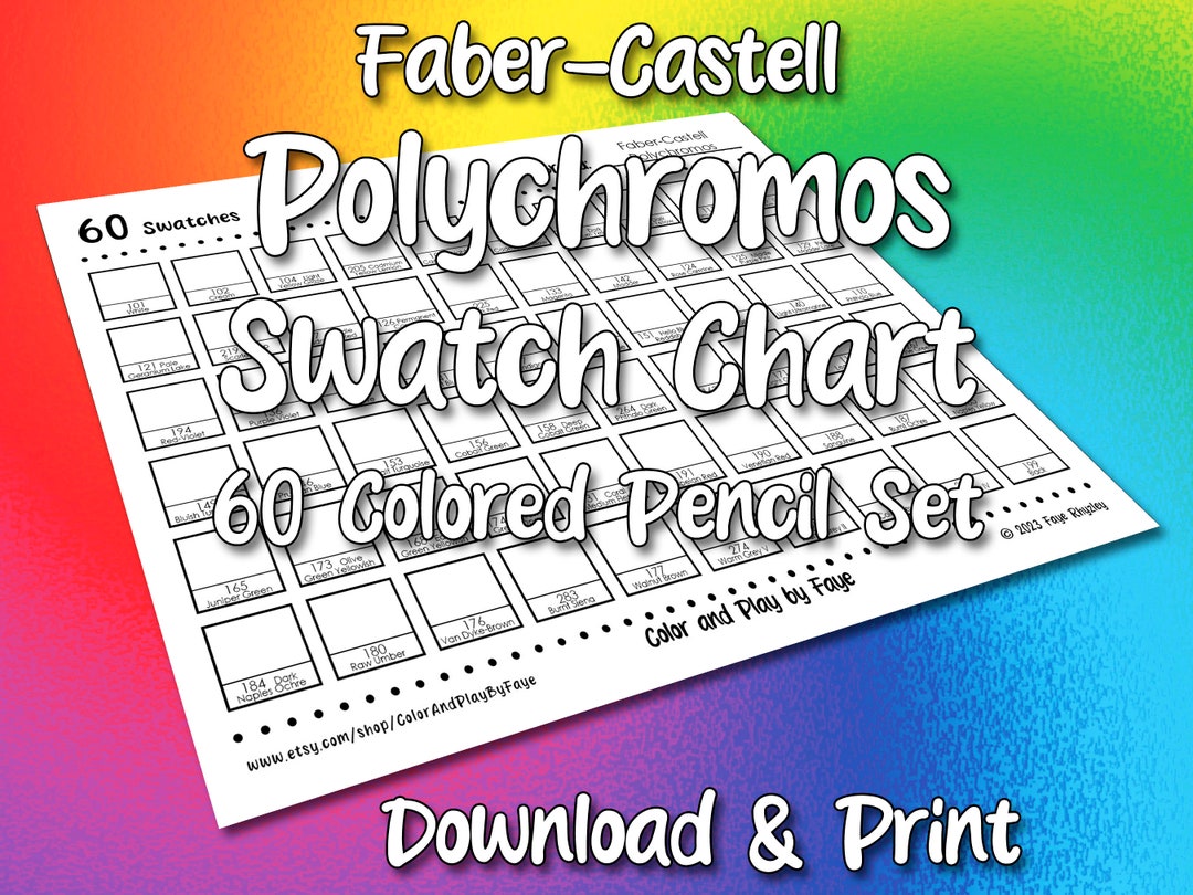 Swatch Chart 60 Polychromos Faber Castell Colored Pencil Set | DIY ...