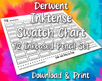 Derwent 72 Inktense Pencils Swatch Chart - Etsy