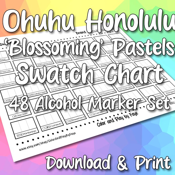 Ohuhu Color Chart - Etsy