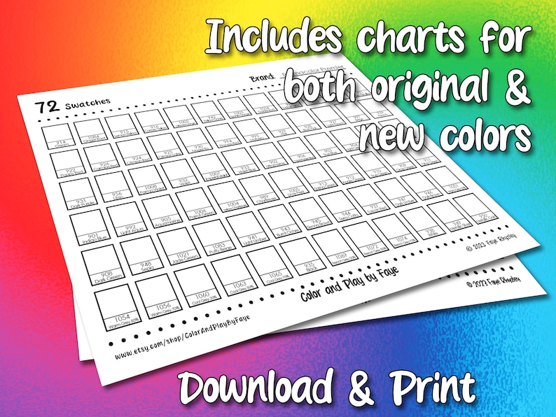 Prismacolor 72 Swatch Chart for Premier Colored Pencil Set | DIY ...