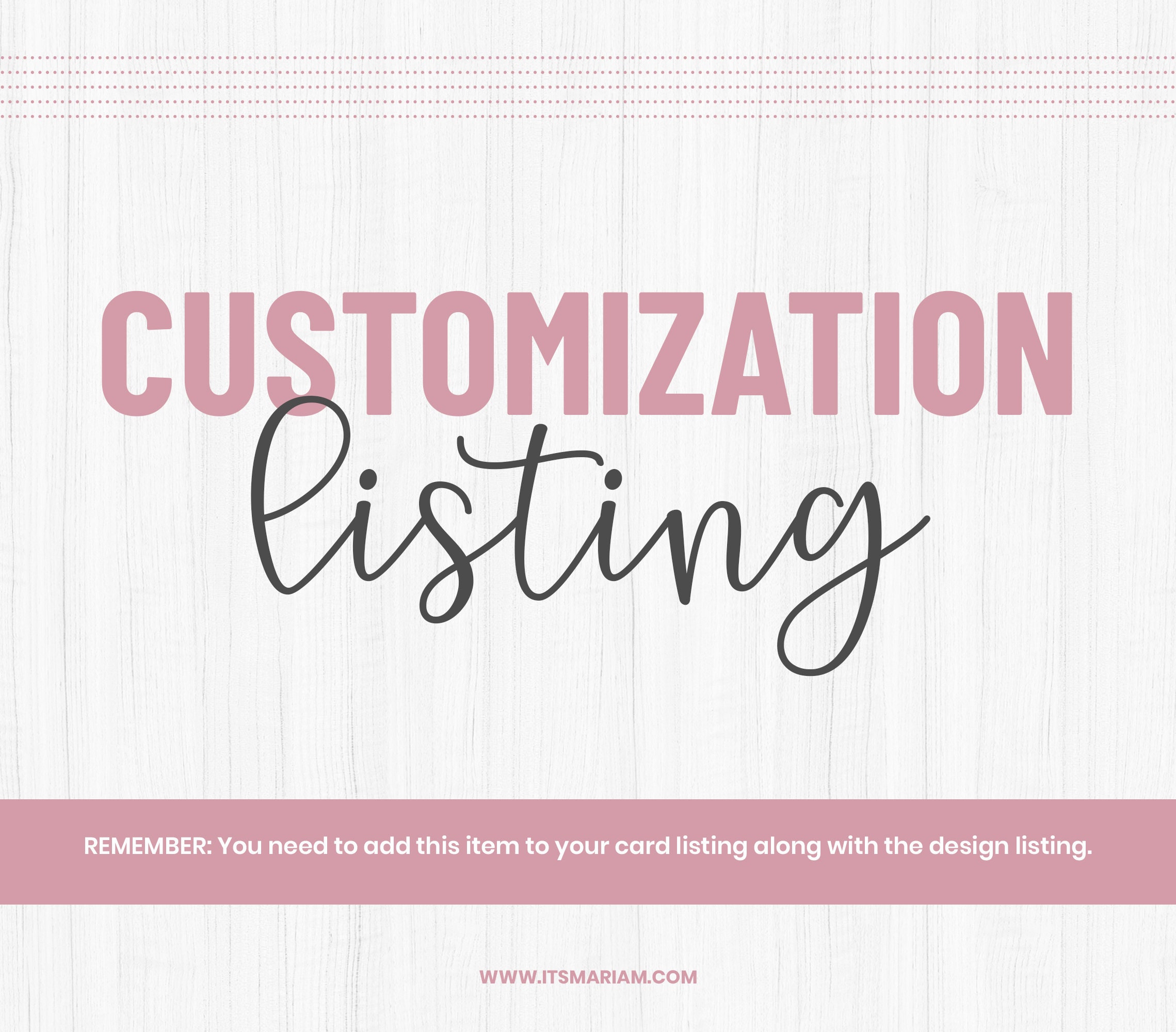Custom Listing - for Any Existing Listing - Etsy