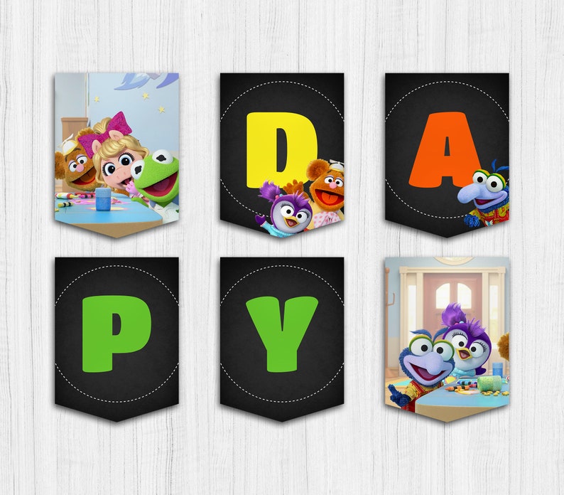 Muppet Babies Pennant Banner. Happy Birthday Pennant. Muppet Babies ...