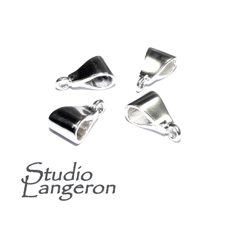 925 Sterling Silver Slide Pendant Bails 10x5.4 Mm With Open Ring, Bail ...