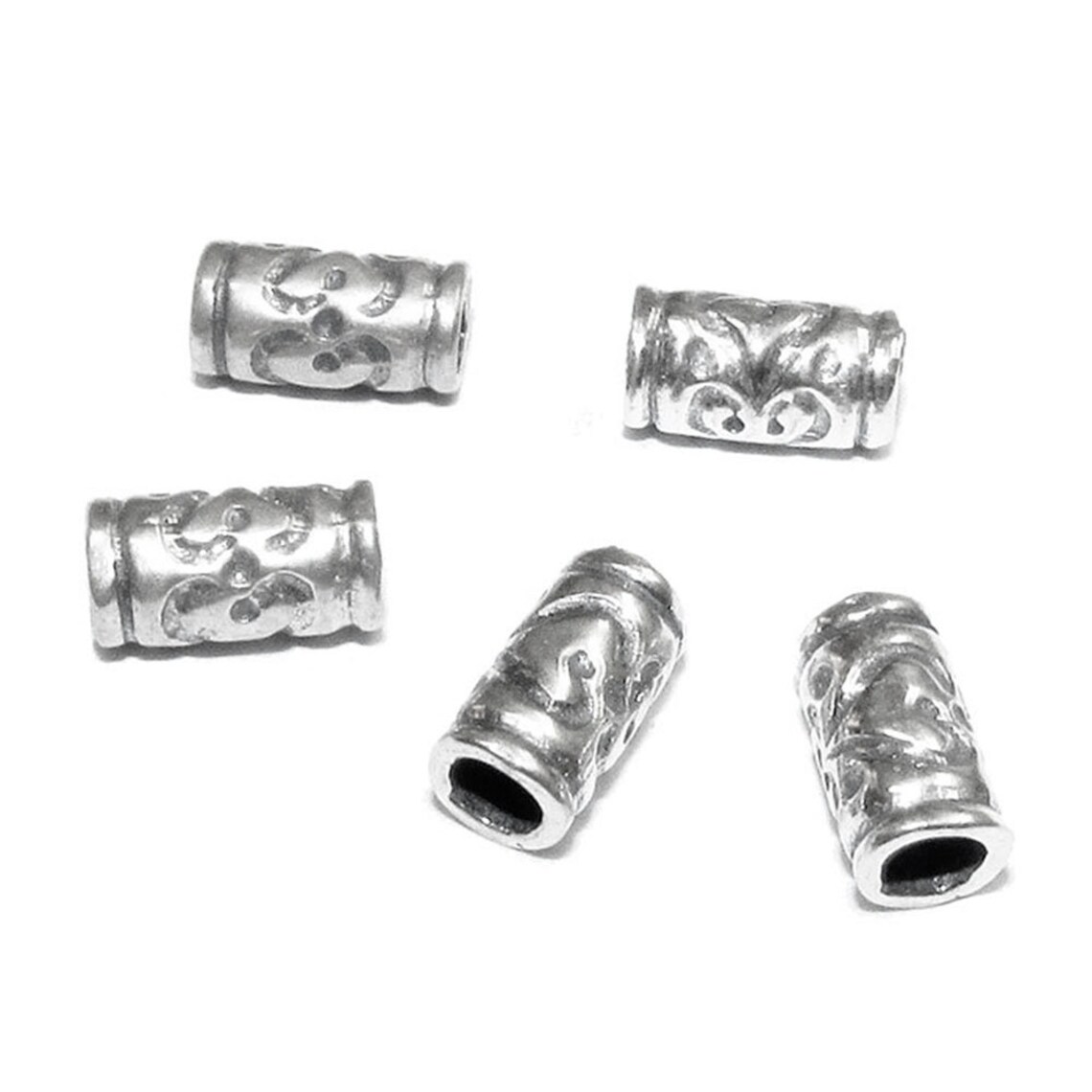 925 Sterling Silver Bead Tubes Size 8.4x2.6 Mm, Tube Beads, Jewelry ...