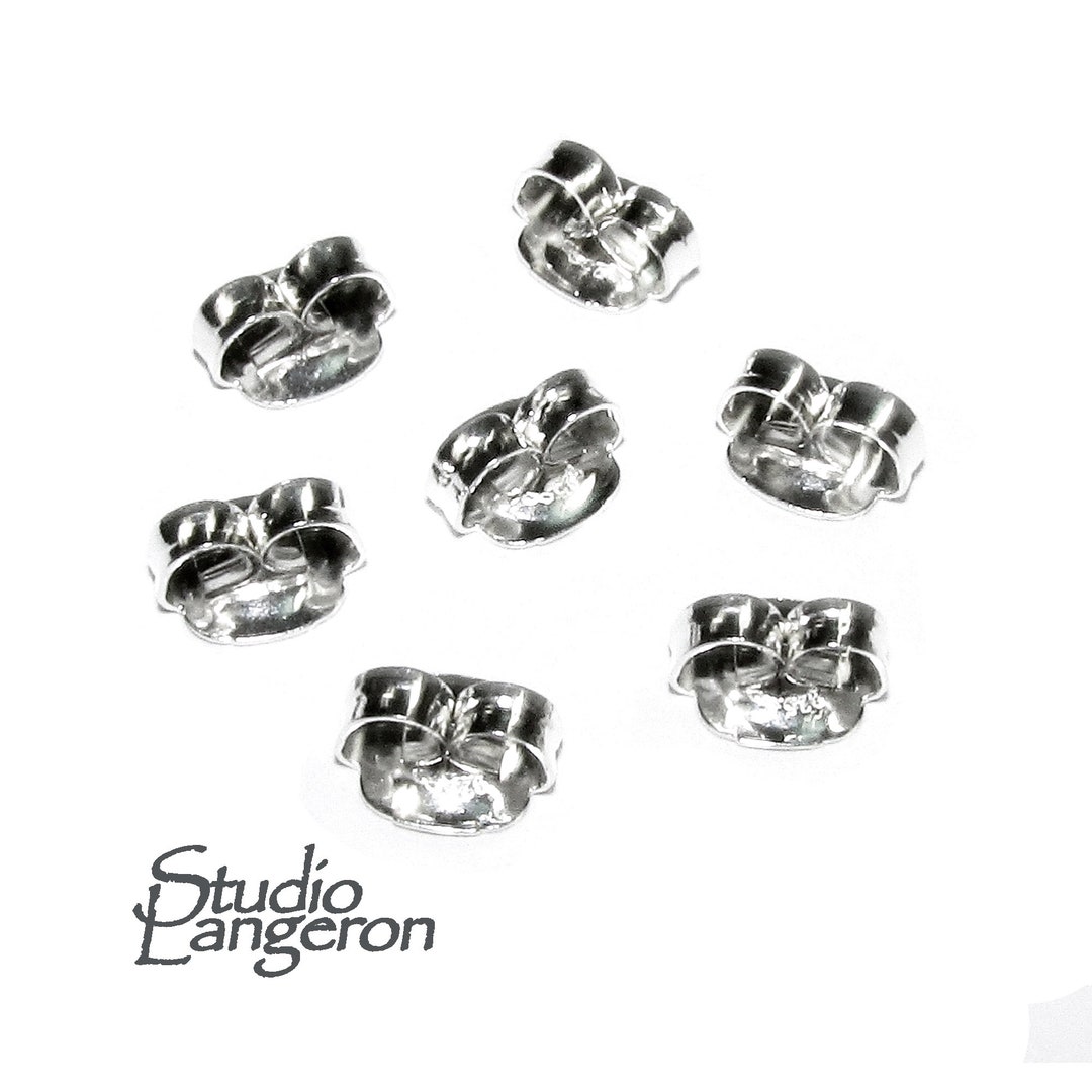 10 Pcs (5 Pair) 925 Sterling Silver Friction Ear Nuts, Butterfly ...