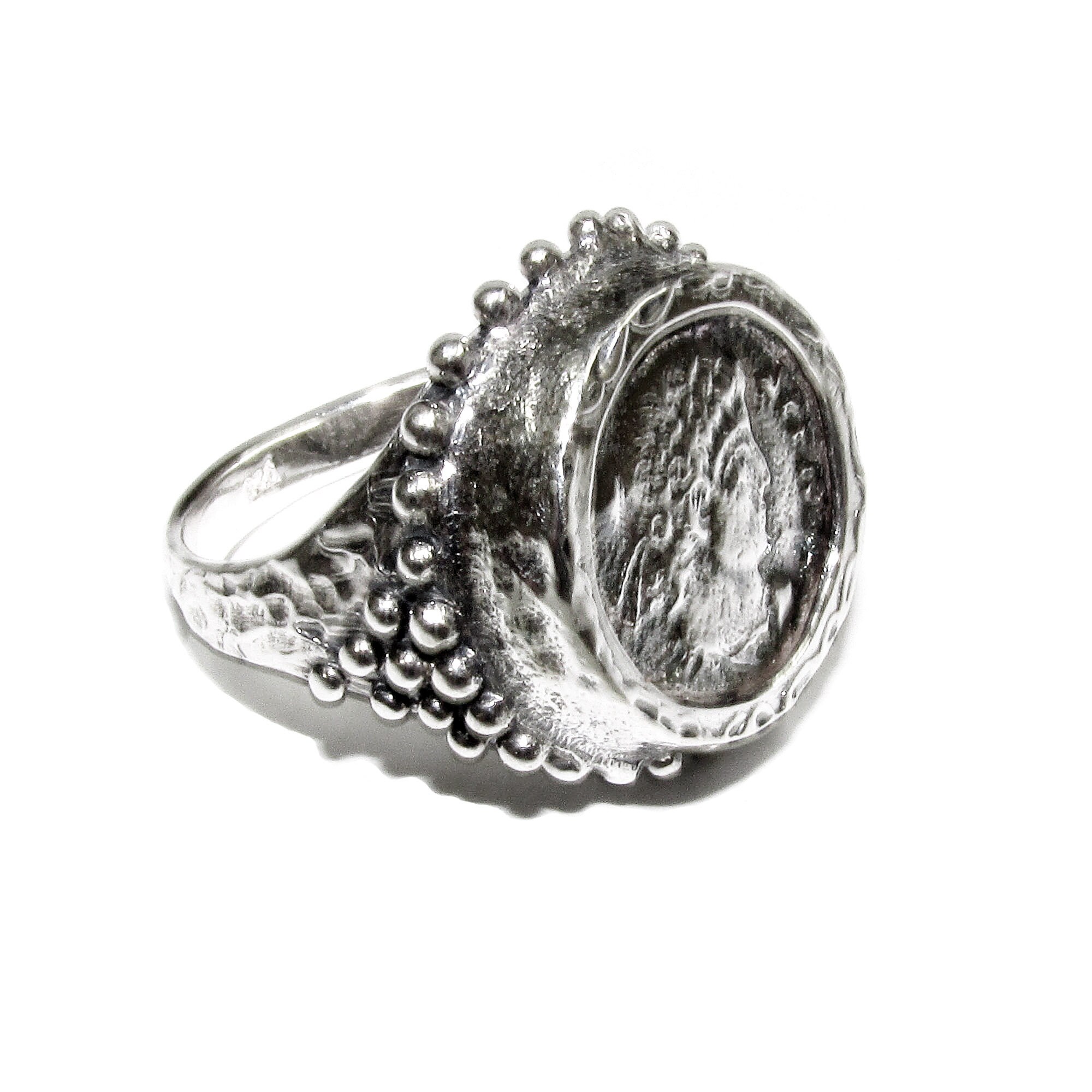 Antique Coin Ring 925 Sterling Silver Size 8 1/2 Handmade - Etsy
