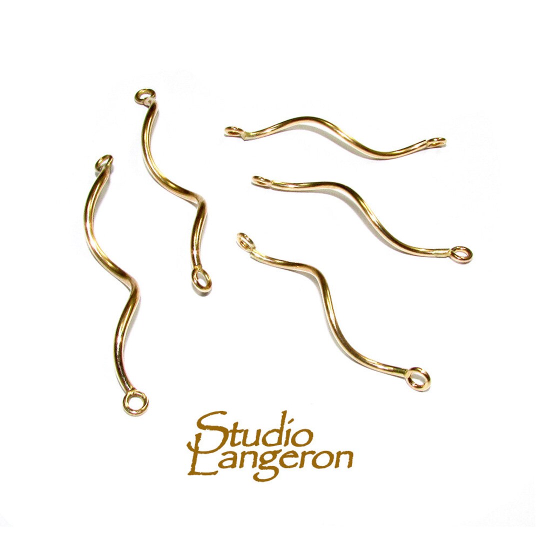 14K Gold Filled Spiral Tube Link Component, Tube Link, Tubes Gold ...