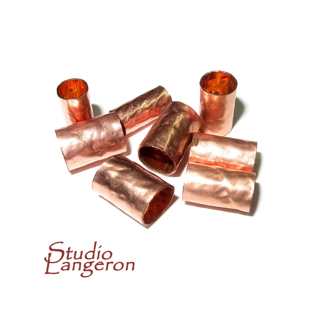 14K Rose Gold Filled Bead Hammered Tubes Different Sizes, Tube Beads ...