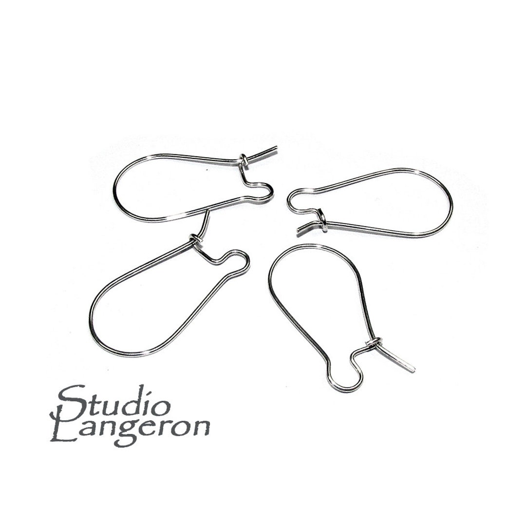 925 Sterling Silver Kidney Ear Wire, Silver Earrings, Silver Ear Wire ...