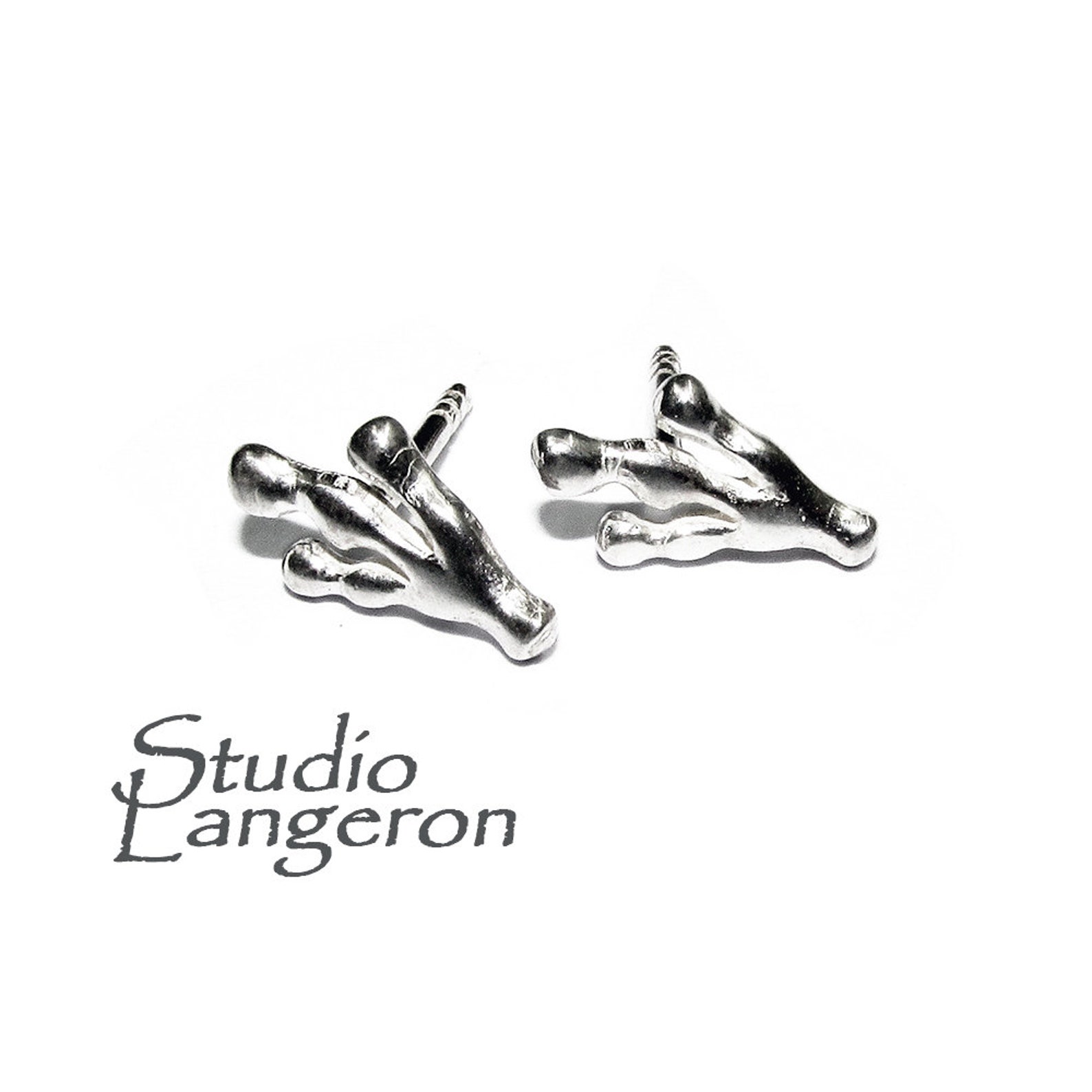 925 Sterling Silver Chicken Foot Post Earrings Earring Backs - Etsy