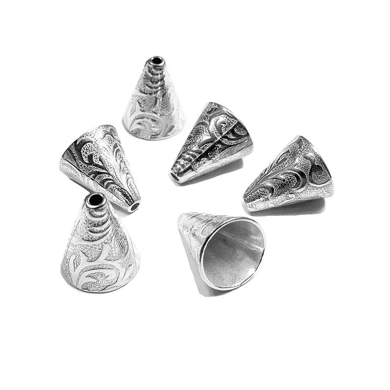 925 Sterling Silver Bead Cones, Beading, Beading Cones, Silver Cones ...