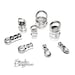 925 Sterling Silver Pinch End Caps Size 4.0, 4.5, 7.0, 8.0, 9.5, 14.0 ...