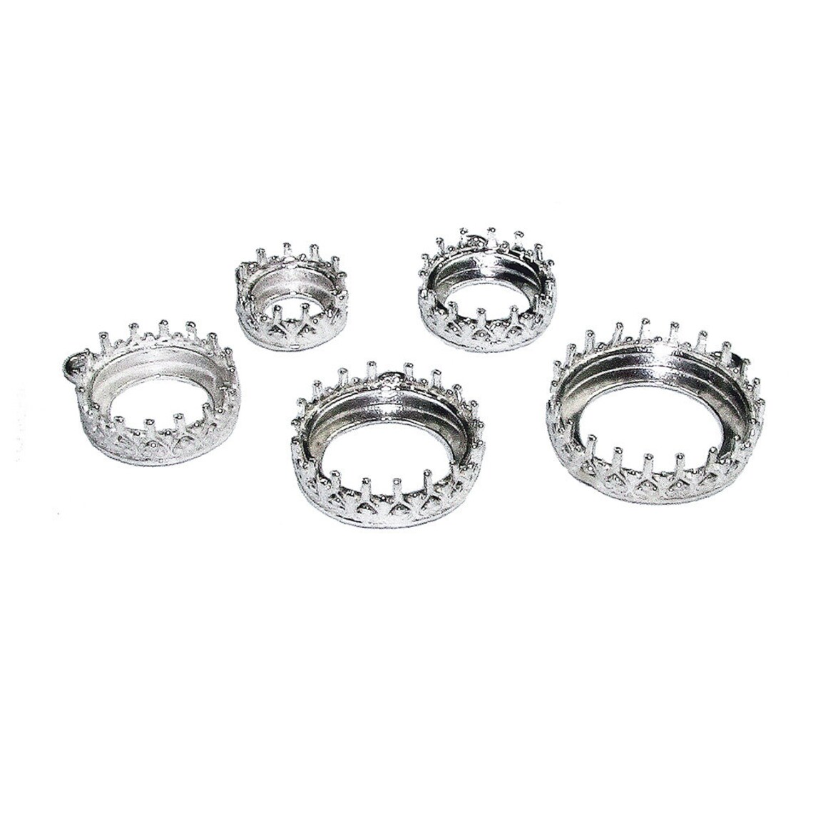 925 Sterling Silver Round Bezel Cups Model 2212 Size 8 to 16 | Etsy