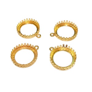 16 Mm Size 14K Yellow Gold Filled Round Bezel Cup, Bezel Cup, Setting ...