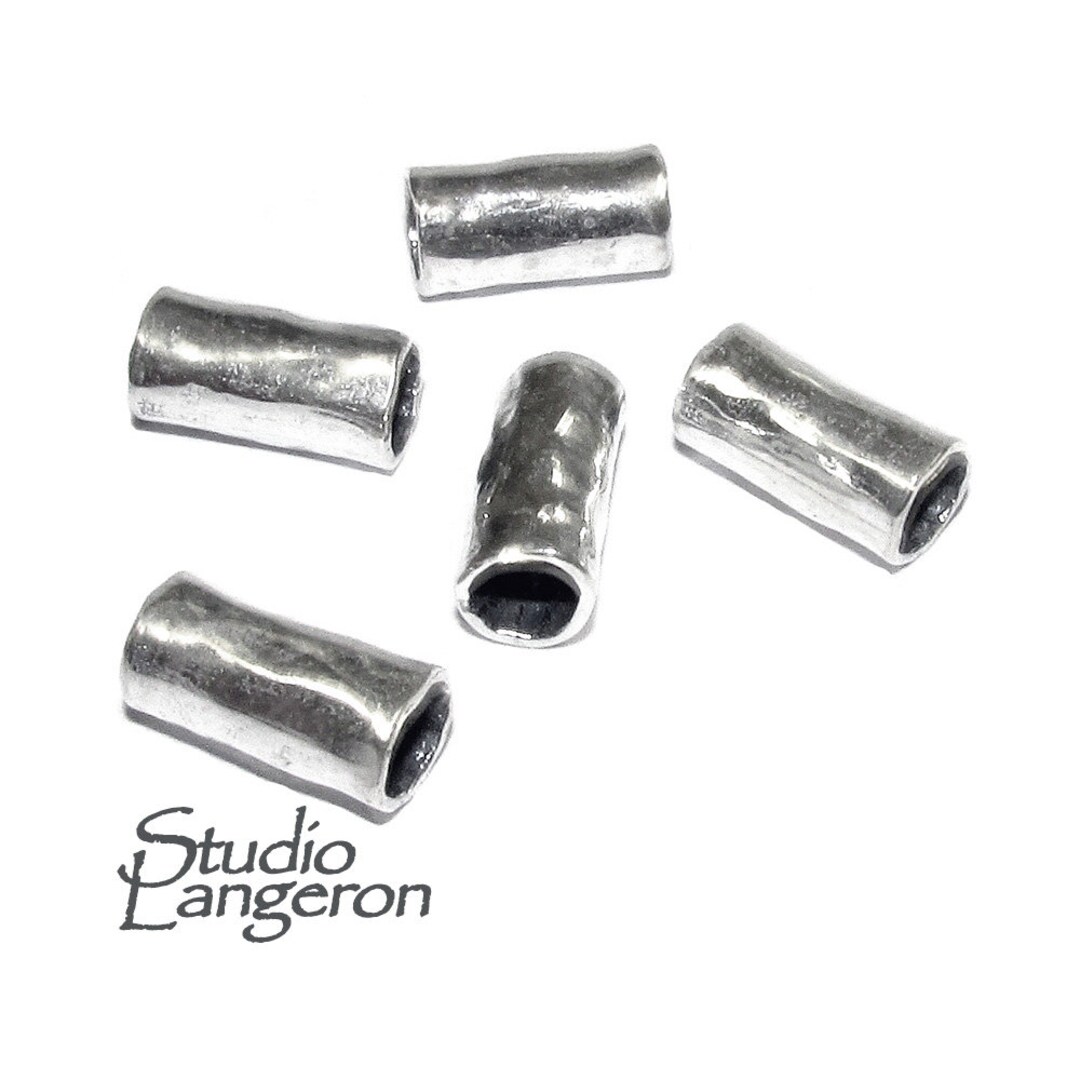 925 Sterling Silver Bead Tubes Size 10.6x3.7 Mm, Tube Beads, Tube ...