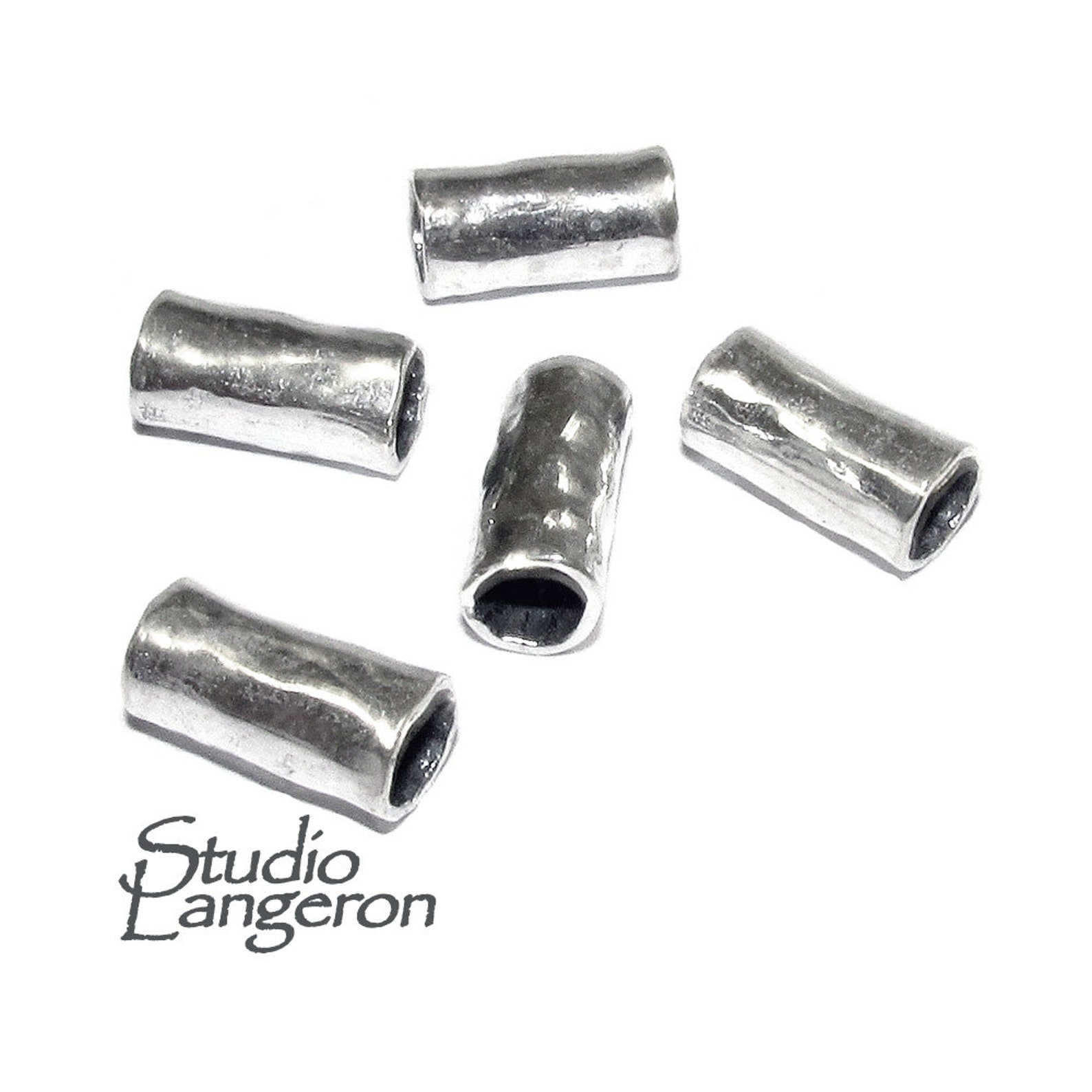 925 Sterling Silver Bead Tubes Size 10.6x3.7 Mm, Tube Beads, Tube ...