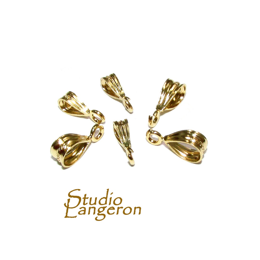 14K Yellow Gold Filled Pendant Bail Sizes 8.2x2.2, 9.5x3.0mm, Bail With ...