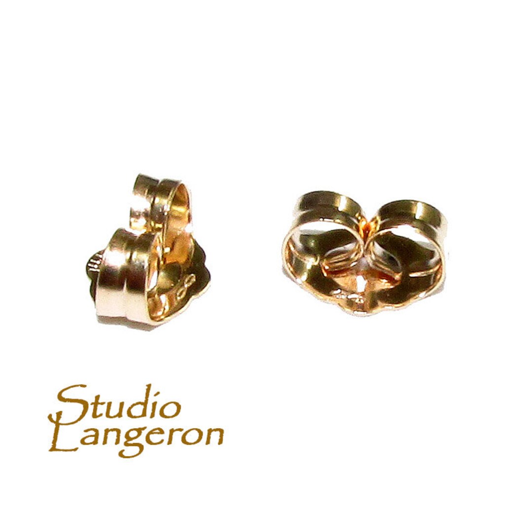 14K Yellow Solid Gold Large Butterfly Earring Backs, Butterfly Earring ...