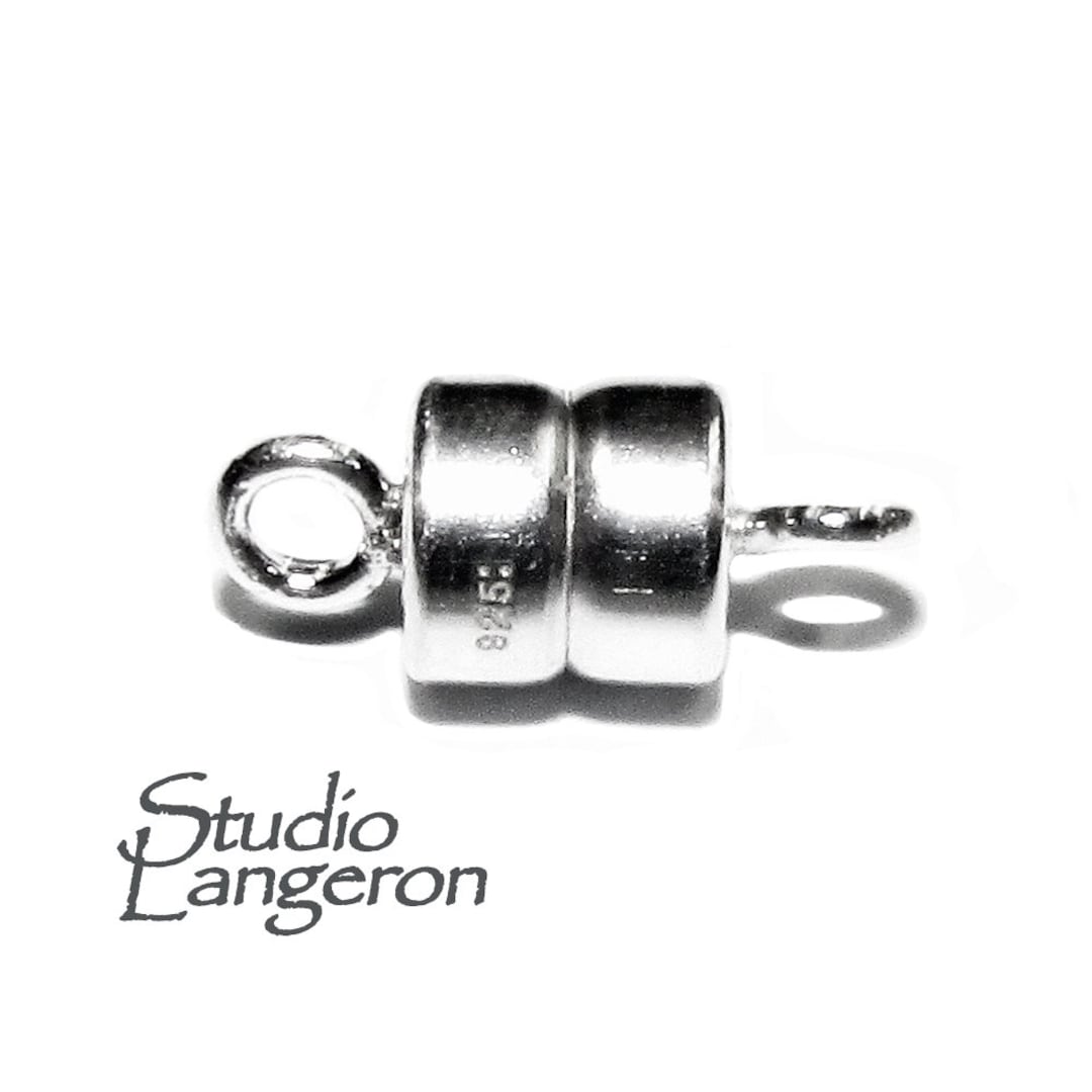 925 Sterling Silver Small Magnetic Clasps Size 4.5x4.0 Mm, Magnetic ...