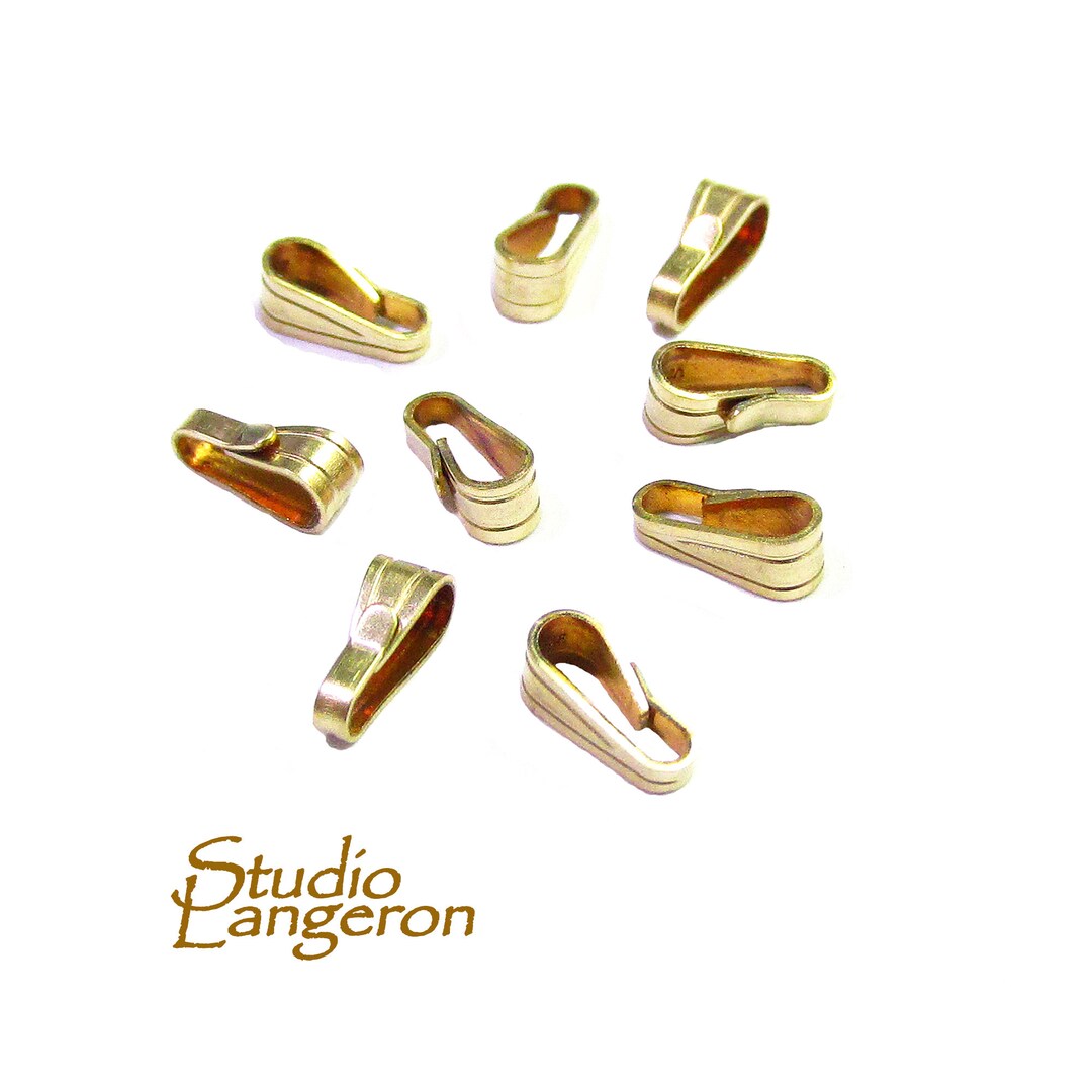 14K Yellow Gold Filled Snap-on Pendant Small Bail Size 6.0x2.5 Mm, Gold ...