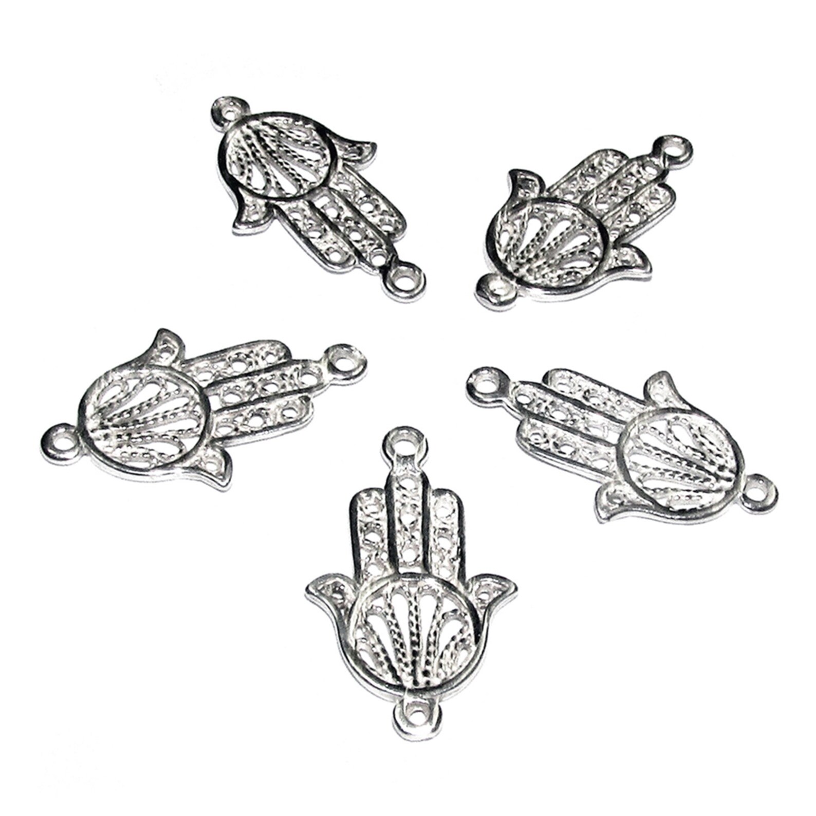 925 Sterling Silver Small Hamsa Connector Size 1.8x1.0 Cm - Etsy