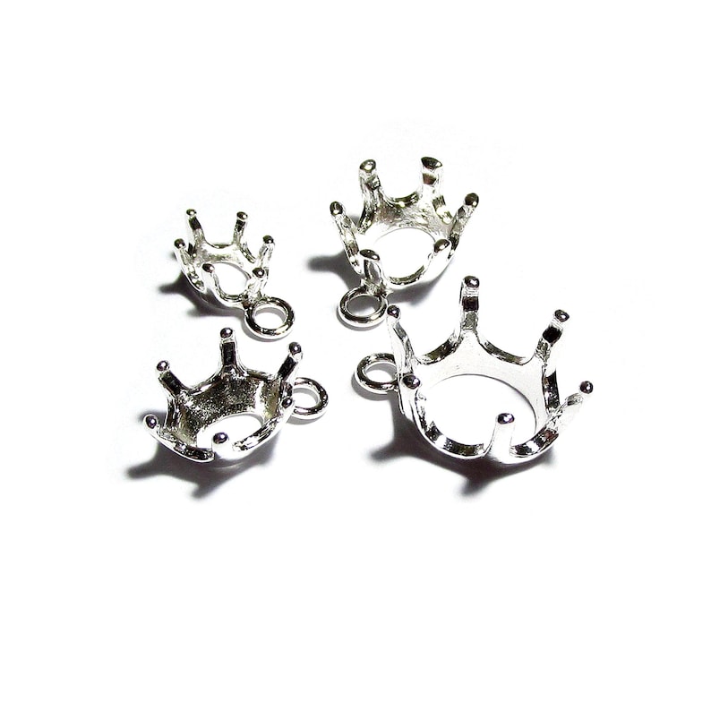 925 Sterling Silver Oval Basket 6-prong Settings With 1 Loop Size 4x6 ...