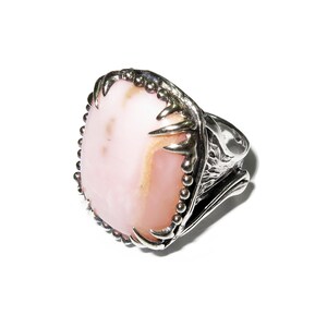 Statement Natural Peruvian Pink Opal Ring 925 Sterling Silver Size 8 ...