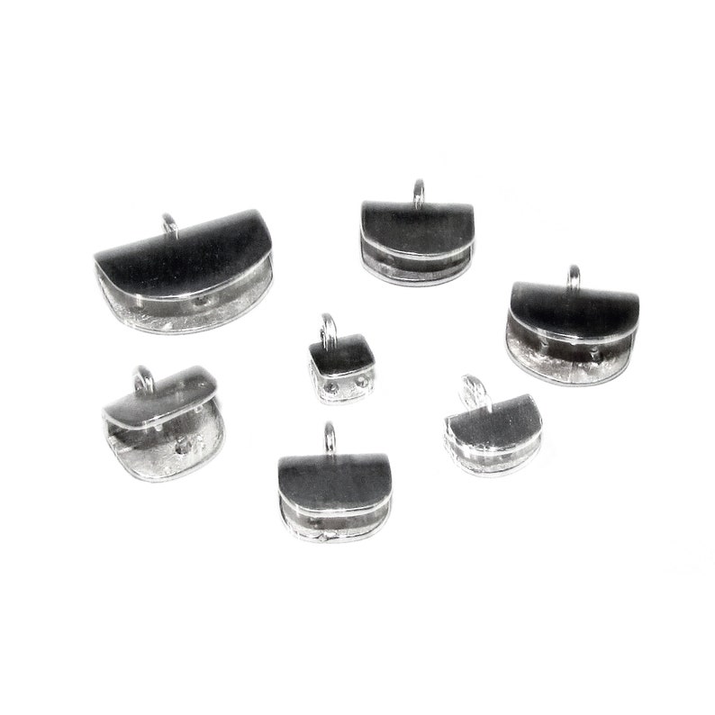 925 Sterling Silver Pinch End Caps Size 4.0, 4.5, 7.0, 8.0, 9.5, 14.0 ...
