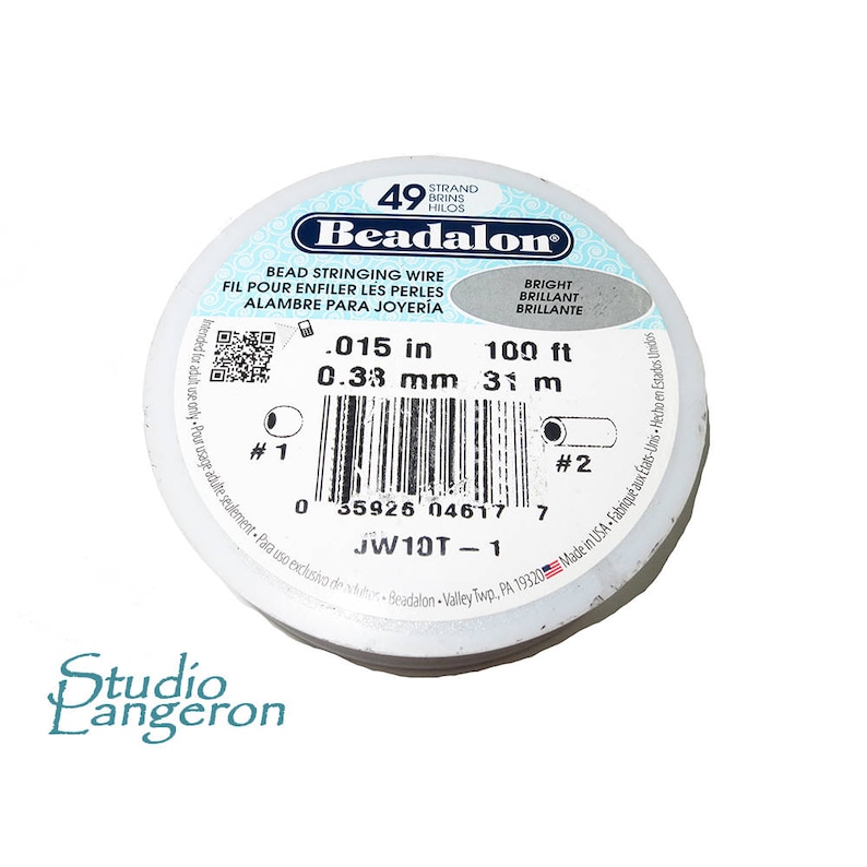 Beading Wire Beadalon 49 Strand 2 Sizes Silver Color, Wire, Beadalon ...