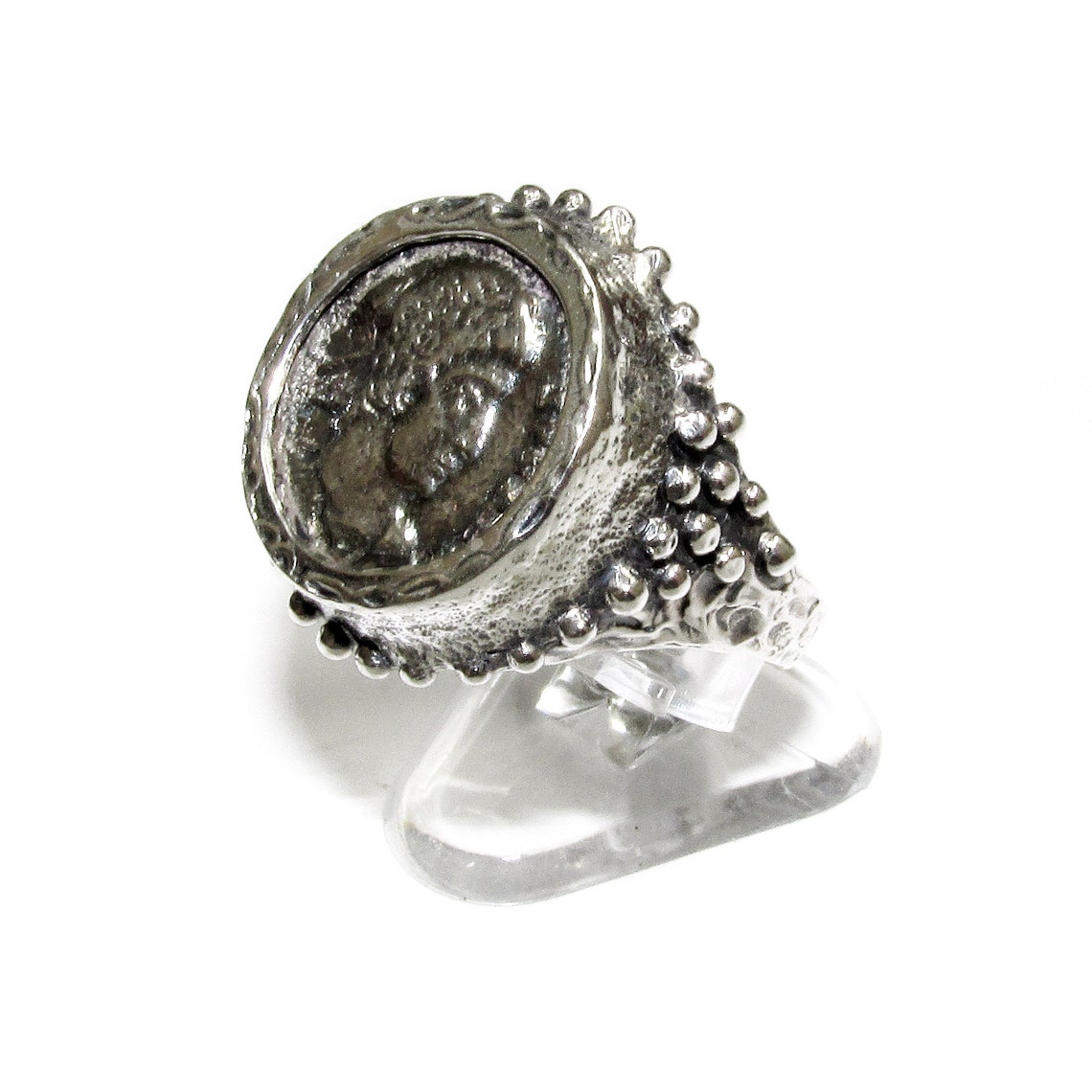 Antique Coin Ring 925 Sterling Silver Size 8 1/2 Handmade - Etsy