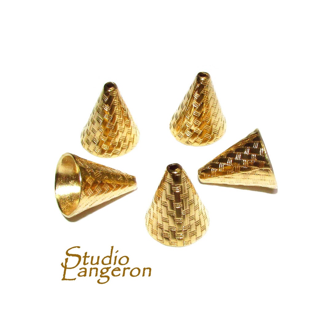 14K Gold Filled Large Bead Cones, Beading, Bead Cone, Cones Gold Filled ...