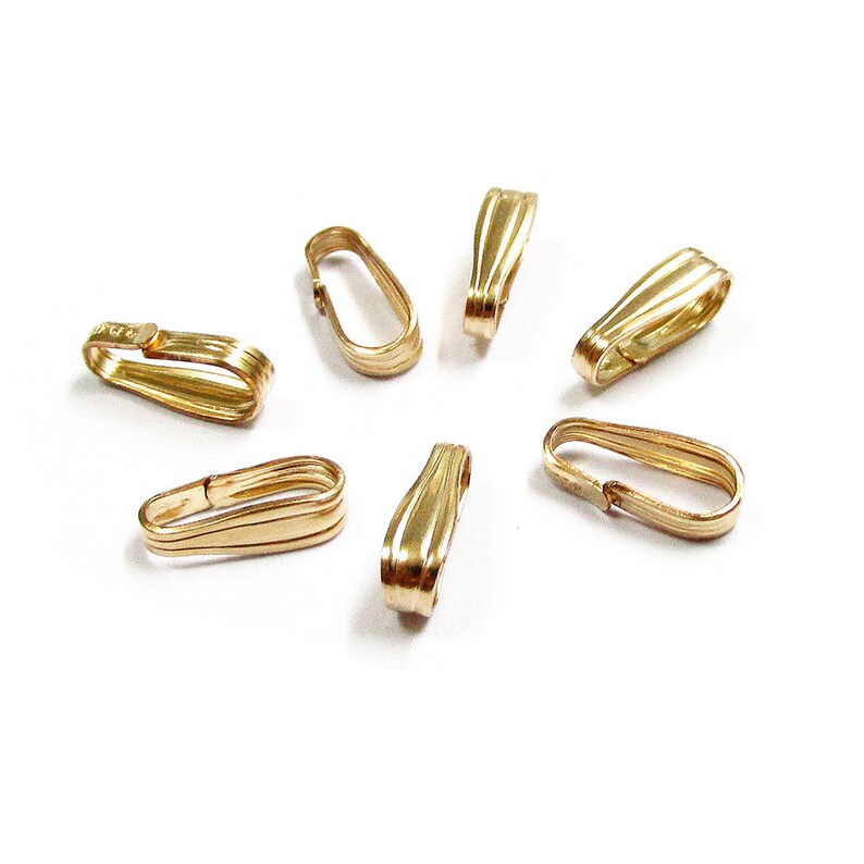 14K Yellow Gold Filled Snap-on Pendant Bail Size 10.0x2.5 Mm, Gold ...