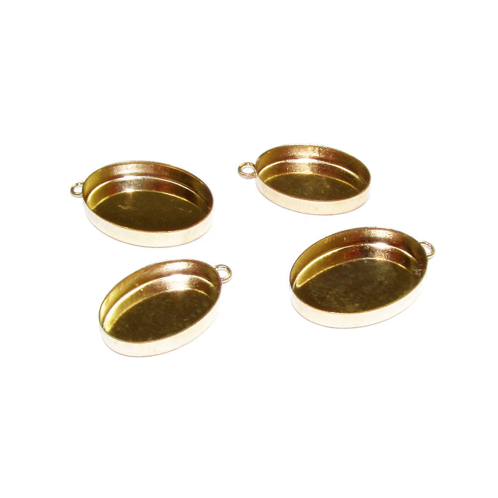 14K Yellow Gold Filled Oval Bezel Cup Size 6x8 18x25 Mm, Oval Bezel Cup ...