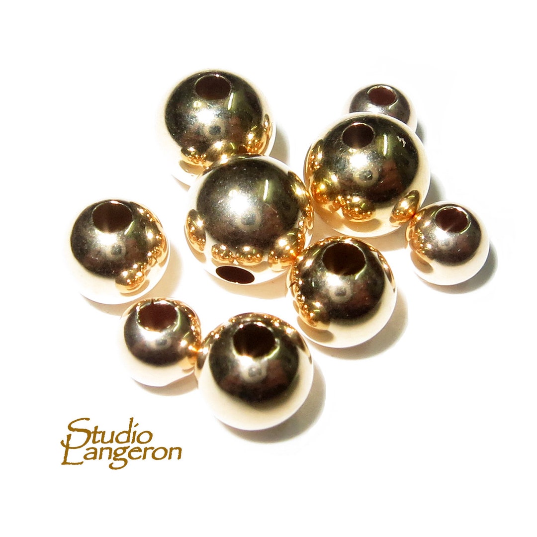 9K Solid Gold Seamless Round Beads Size 2.0-12.0 Mm, Solid Gold Beads ...