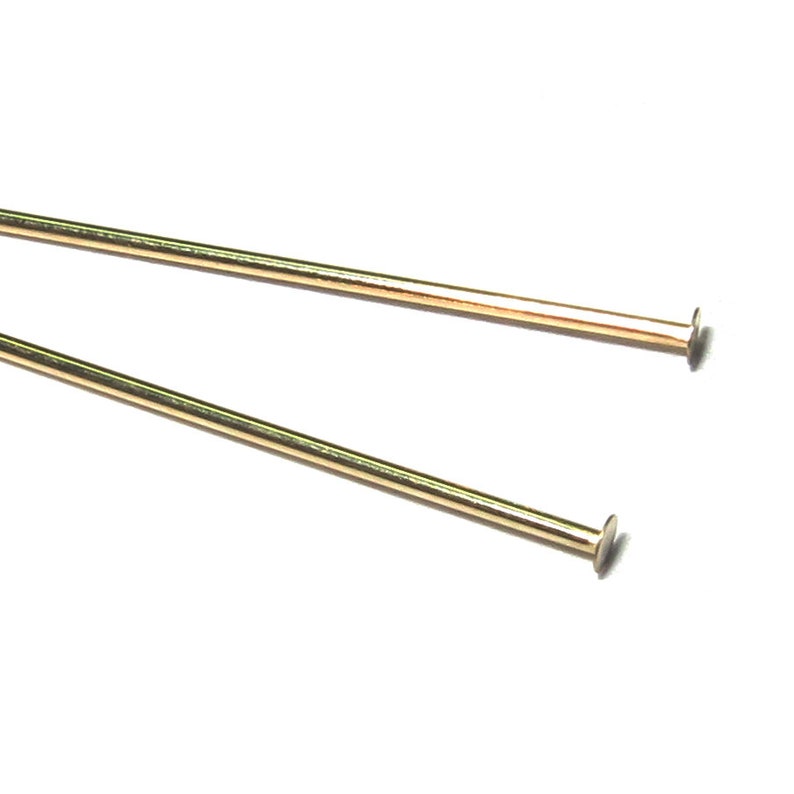 14K Solid Gold Pins Flat Head 24 Ga 0.5 Mm Size 19 25 32 - Etsy
