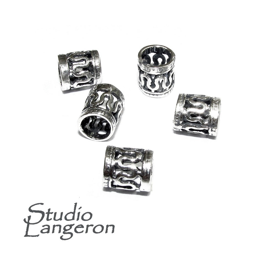 925 Sterling Silver Bead Tubes Size 6.6x4.2 Mm, Tube Beads, Tube Silver ...