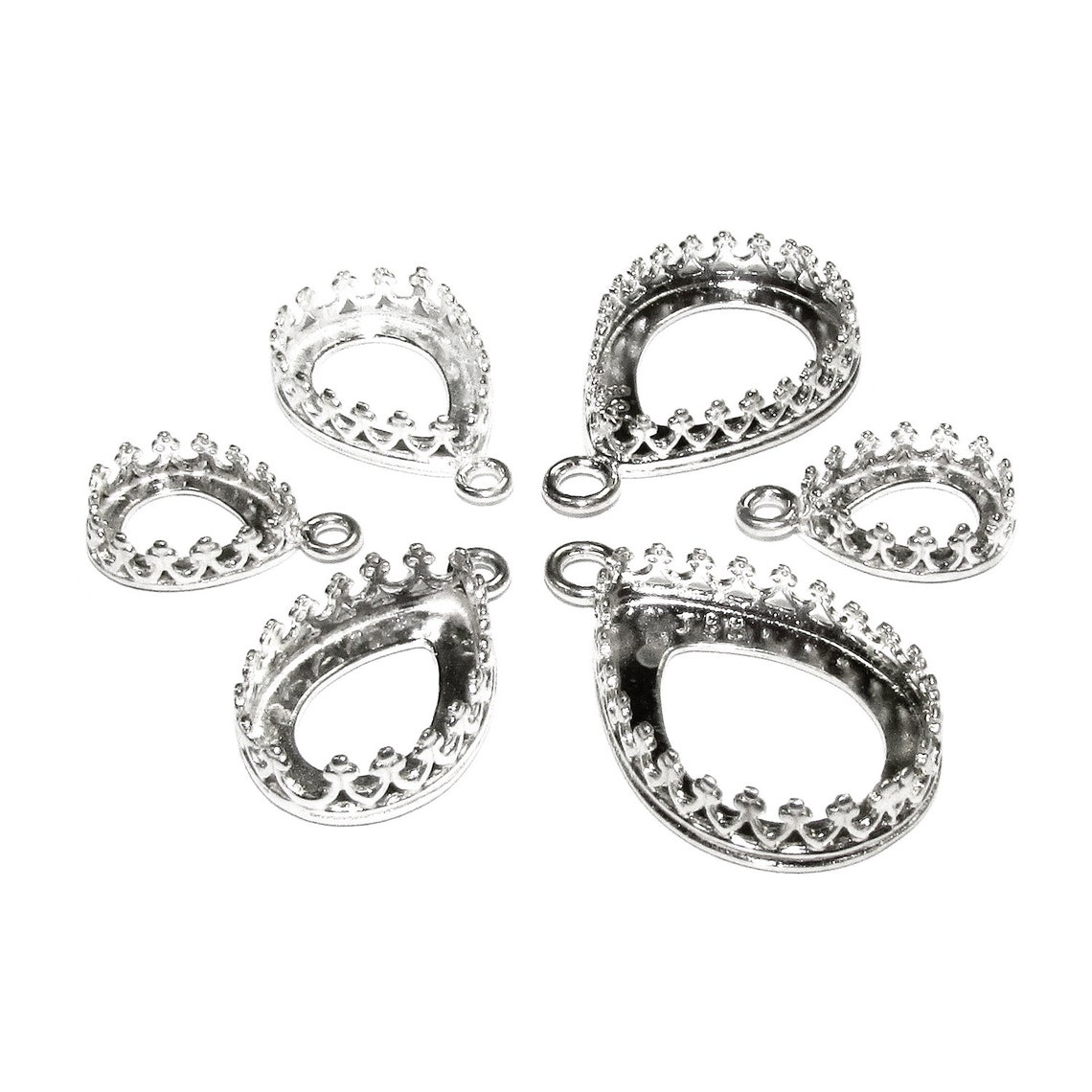 925 Sterling Silver Pear Bezel Cups Size 7x10, 8x10, 10x14, 13x18 ...