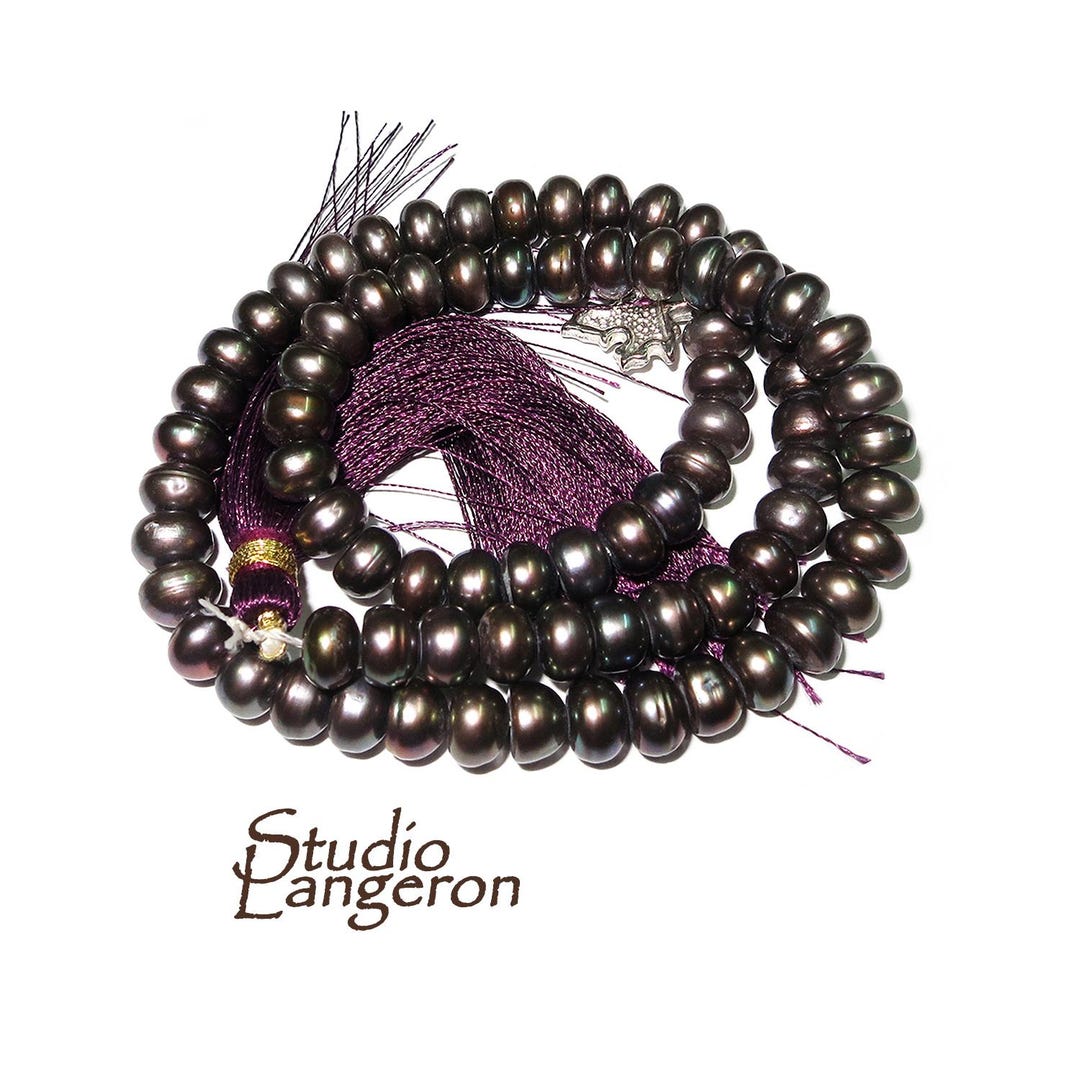 SALE! Natural Black Pearl Gemstone Potato Beads 7.5x5.0mm 1 Strand 25cm ...