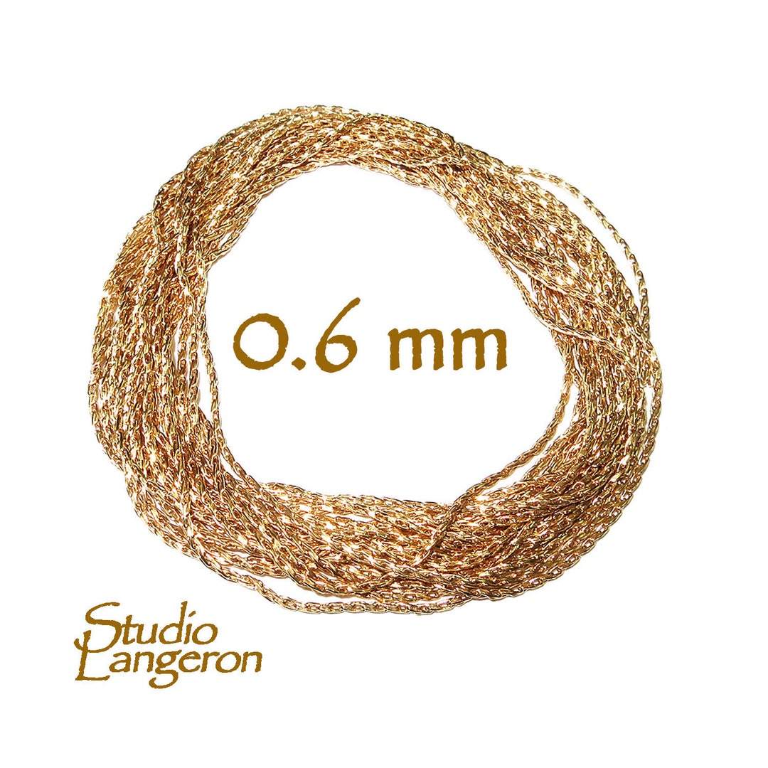 14K Solid Gold Beading Cardano Chain Thickness 0.6 Mm, Beading Chain ...