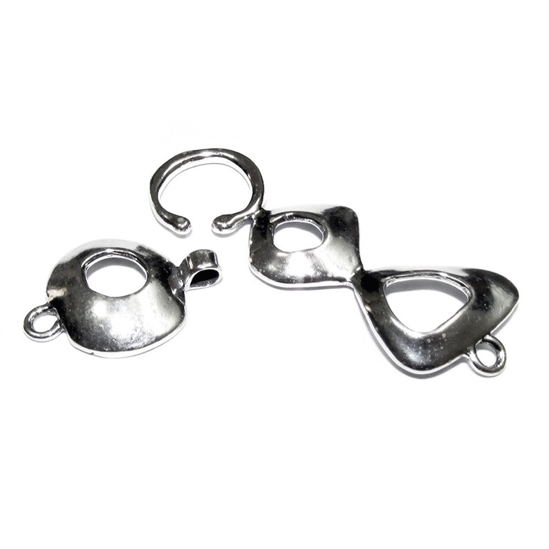 925 Sterling Silver Large Hook Eye Clasps Size 6.0 Cm, Silver Clasp ...
