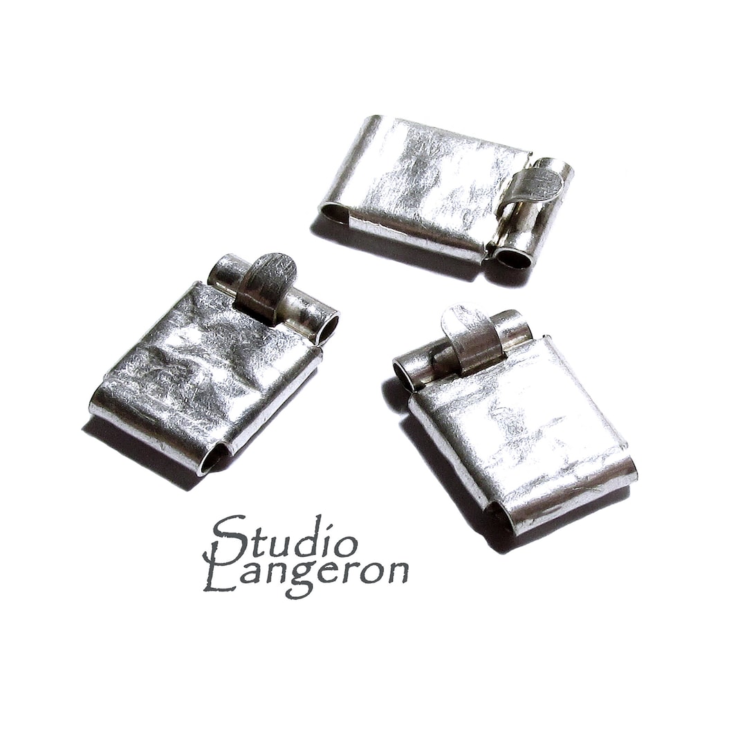 925 Sterling Silver Hammered Box Jewelry Clasps Size 16x10mm, Hammered ...
