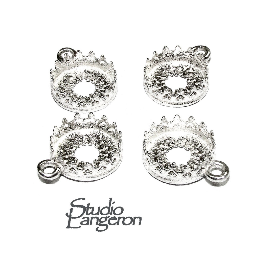 10 Mm Size 925 Sterling Silver Round Bezel Cups With Closed Ring, Bezel ...