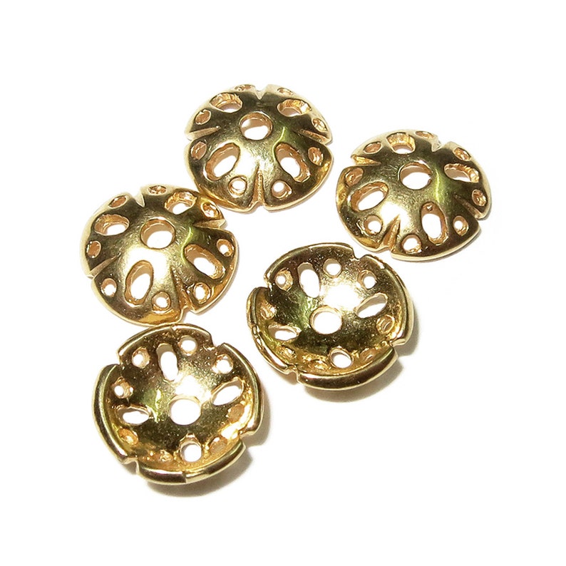 14K Yellow gold filled decorative bead caps bead cap 14K | Etsy